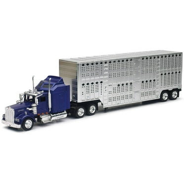 Kenworth W900 Truck with Lowboy Trailer Black and Crane Yellow "Long ...