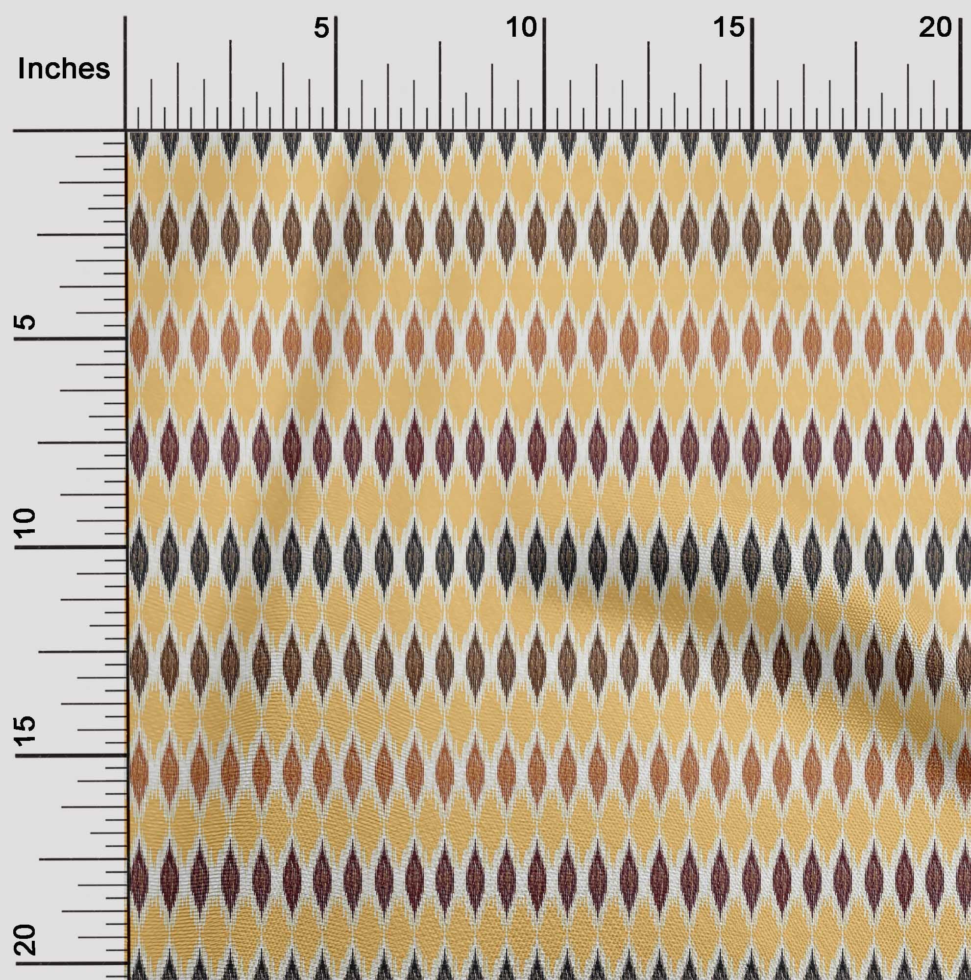 oneOone Organic Cotton Poplin Twill Fabric Argyle Ikat Print Fabric By ...