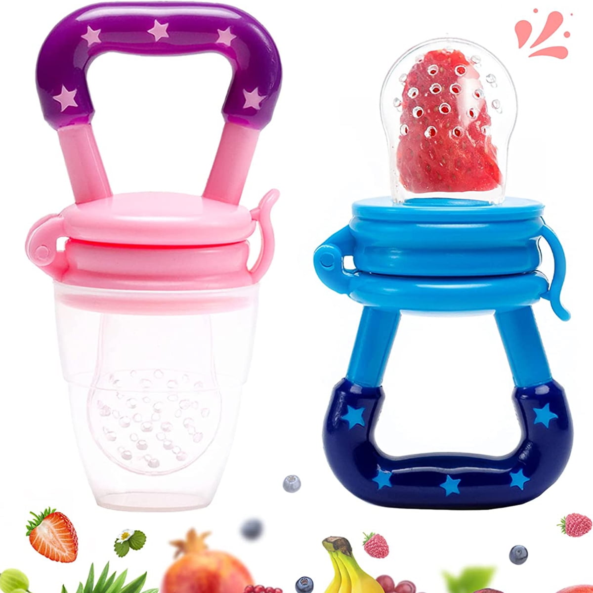2PCS Baby Fruit Feeder Pacifier- Fresh Food Nibbler, Infant Fruit ...