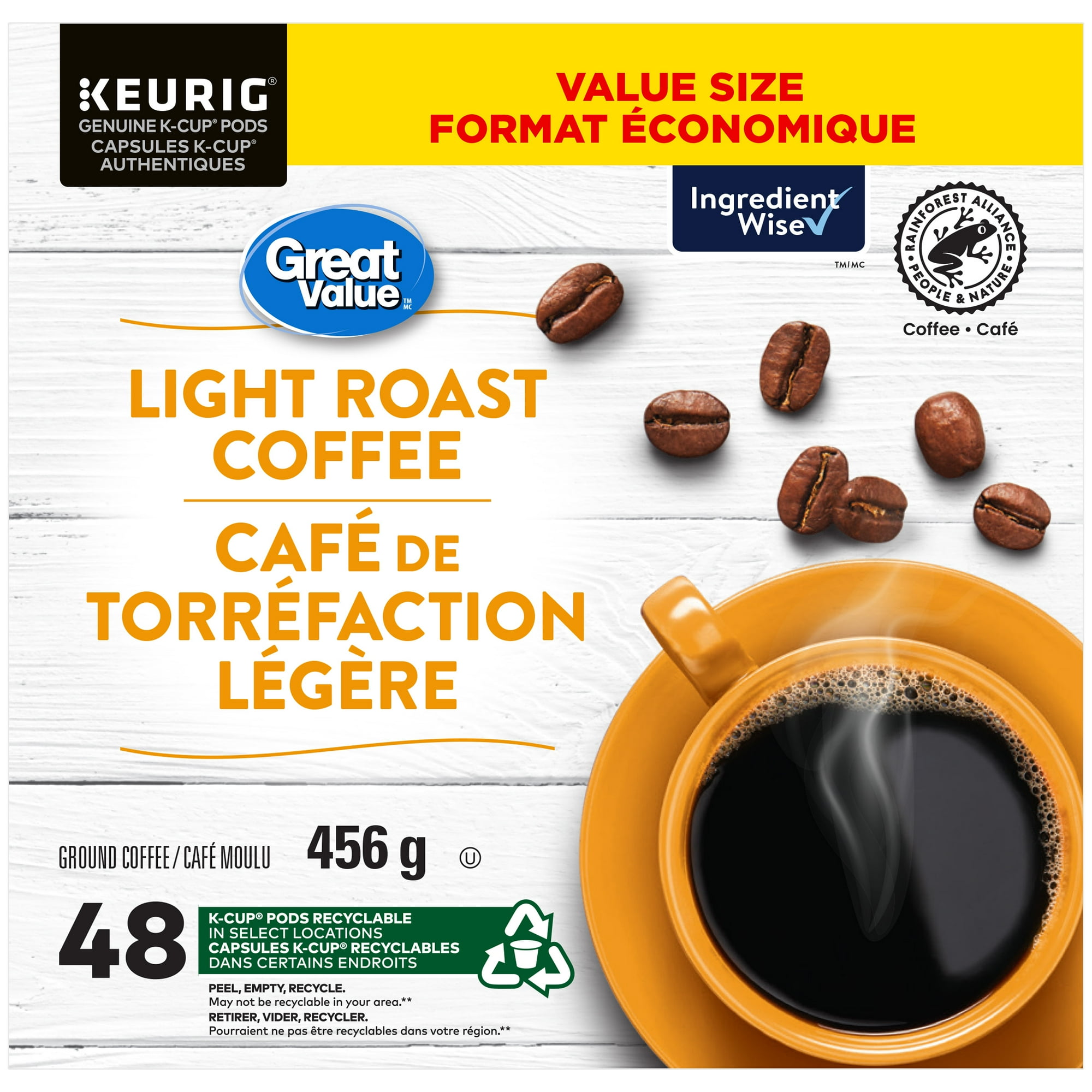 Click here for Great Value Light Roast Coffee 48ct prices