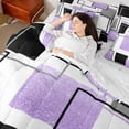 Manfei Glitter Purple Square King Bedding,Contemporary Simple Art King ...