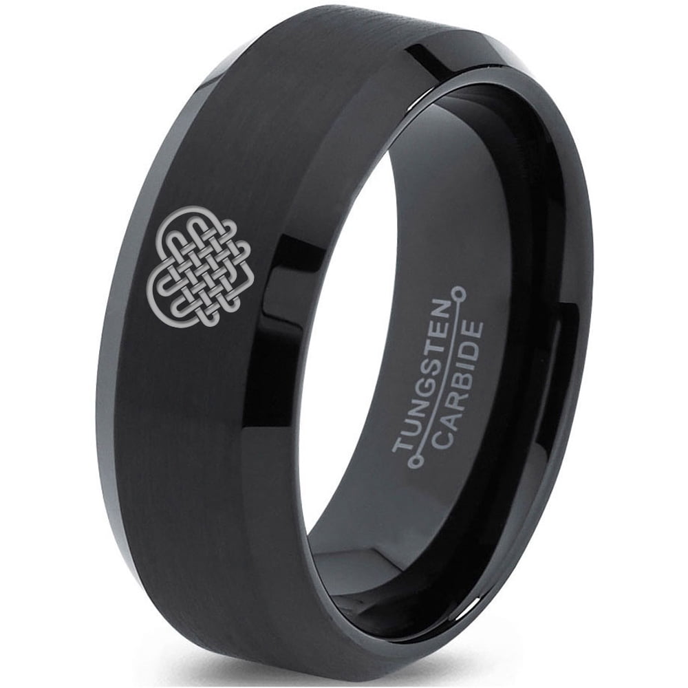 Zealot Jewelry - Tungsten Keltic Celtic Many Knots Heart Shape Band ...