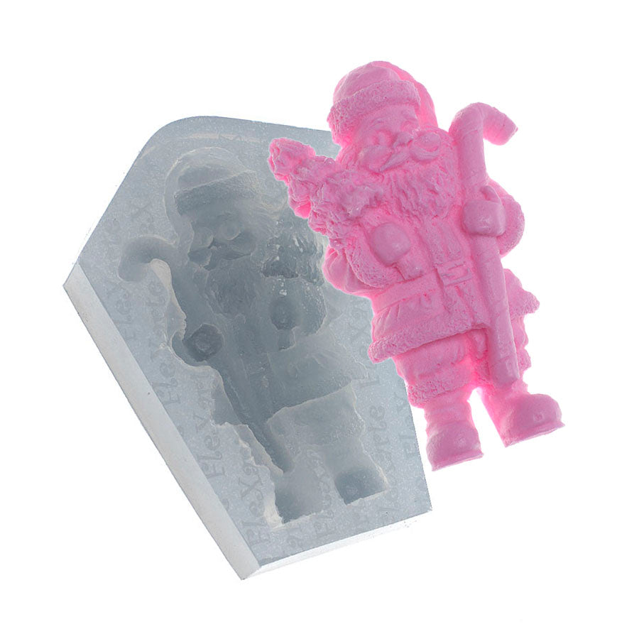 Santa Claus and his Staff Silicone Mold Fondant Mold Cake Cupcake ...