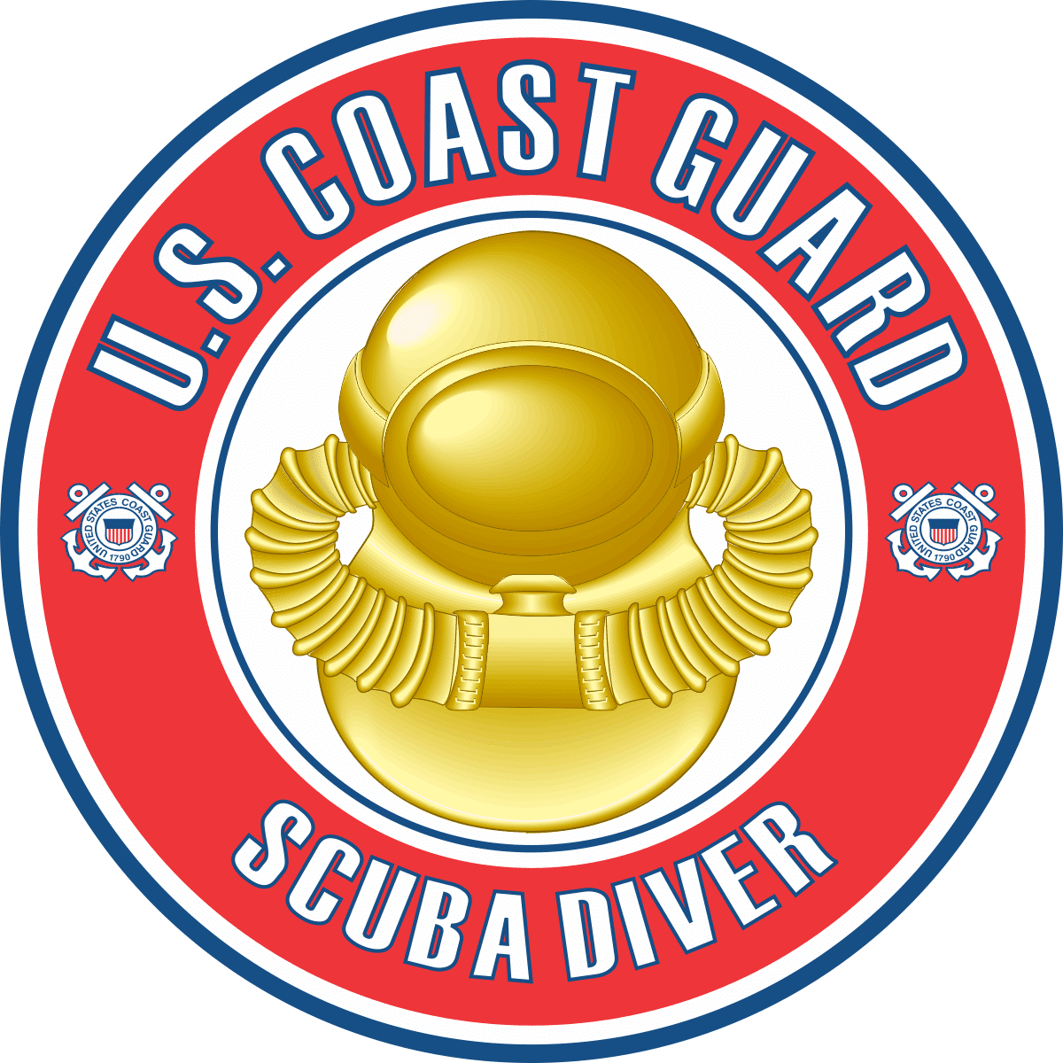 U.S. Coast Guard Scuba Diver Officer Badge Decal - Walmart.com