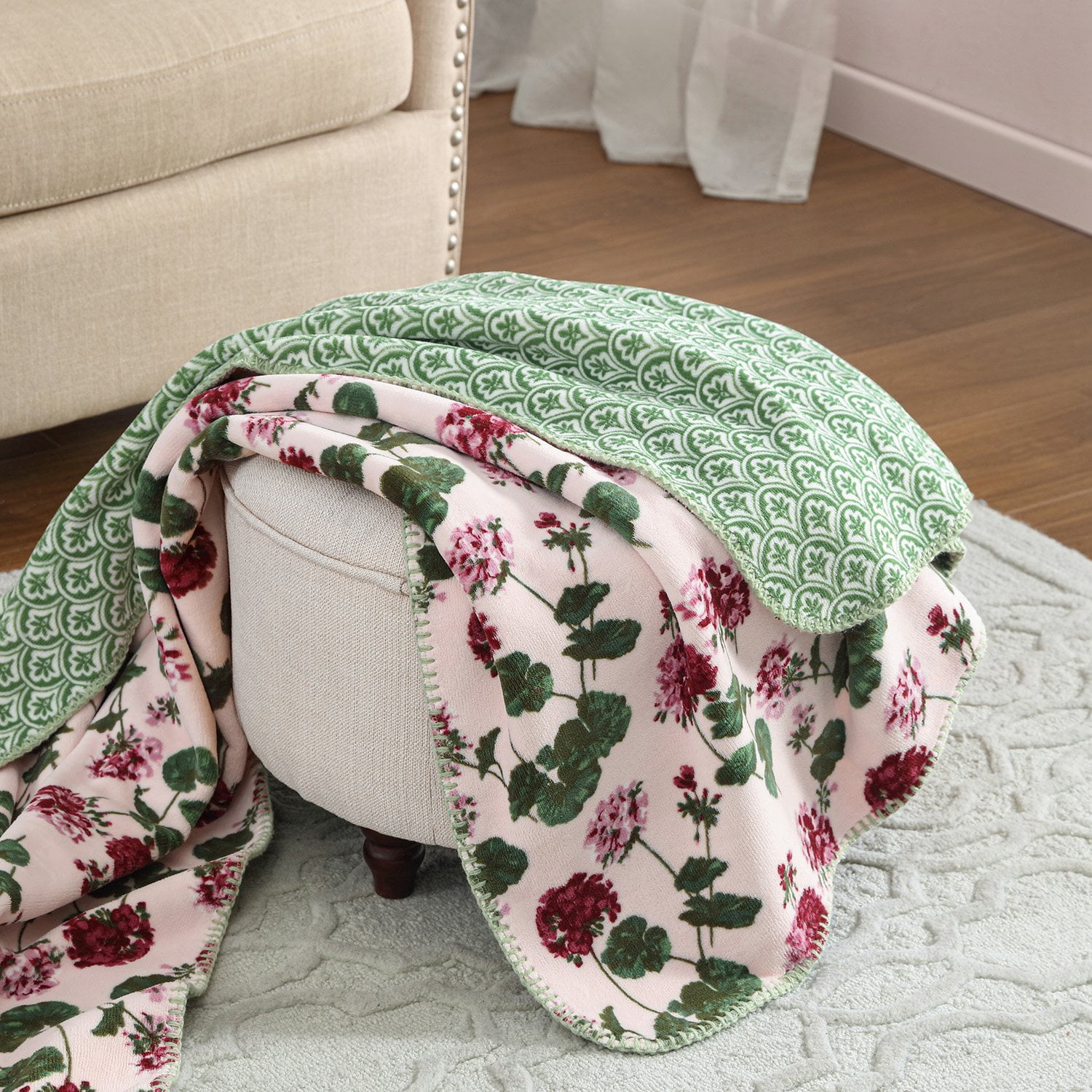 Laura Ashley Coco Plush Reversible Throw, 60" x 70" - Samsclub.com