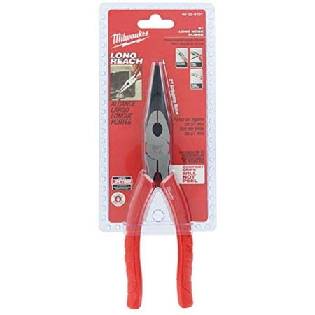 Milwaukee 48-22-6101 8-Inch Long Nose Pliers with Reaming Head and ...