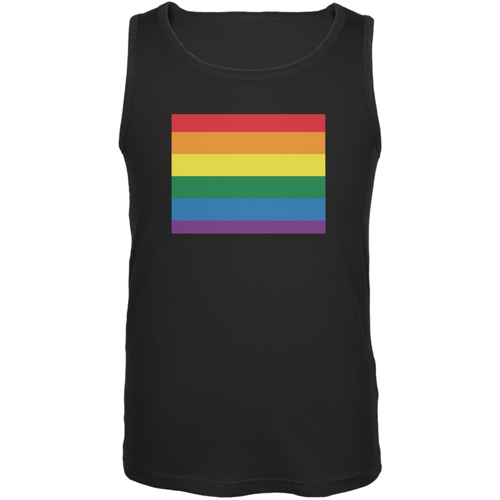 Wyoming LGBT Gay Pride Rainbow Black Adult Tank Top - 2X-Large ...