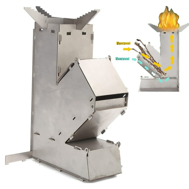 Cre-Heaven Portable & Foldable Outdoor Wood Burning Rocket Stove ...