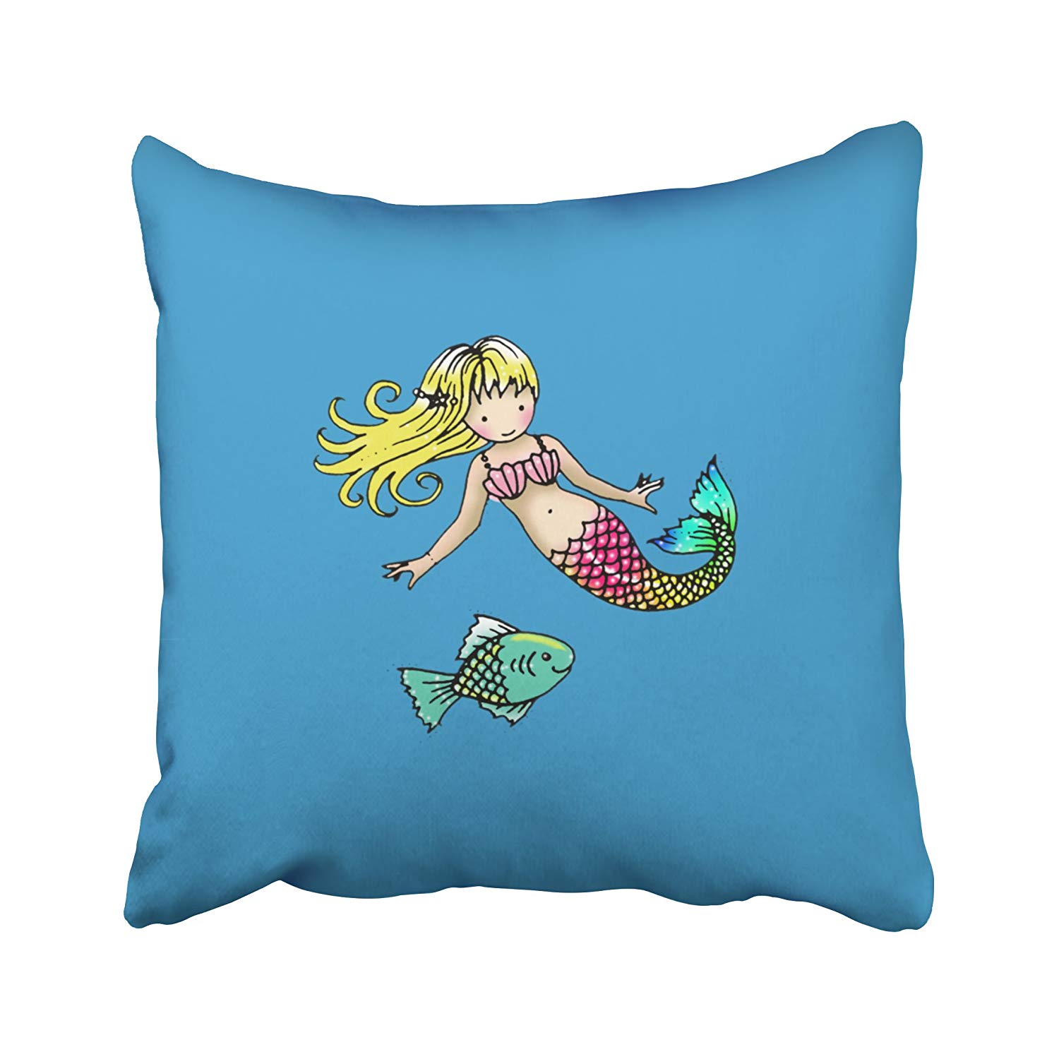 BPBOP mermaid cute little mermaid and fish pillow for kids Pillowcase ...