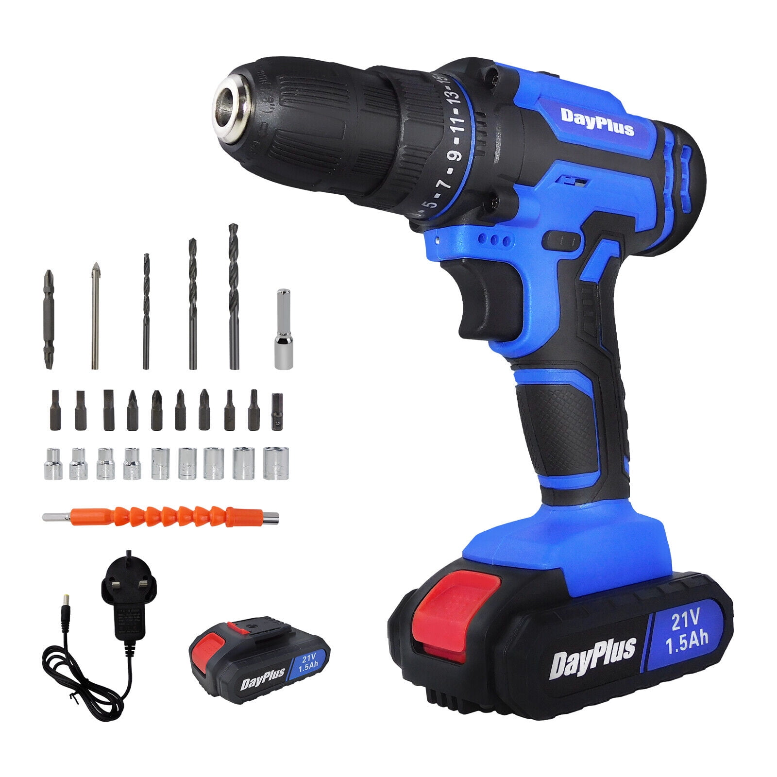 Dayplus Cordless Drill and Impact Driver with Battery and Charger Power ...