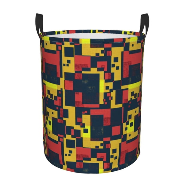 DouZhe Waterproof Collapsible Large Laundry Baskets, Geometric Colorful ...