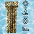 66.5" Inflatable Leopard Print Pool Mattress Float with Built In Pillow ...