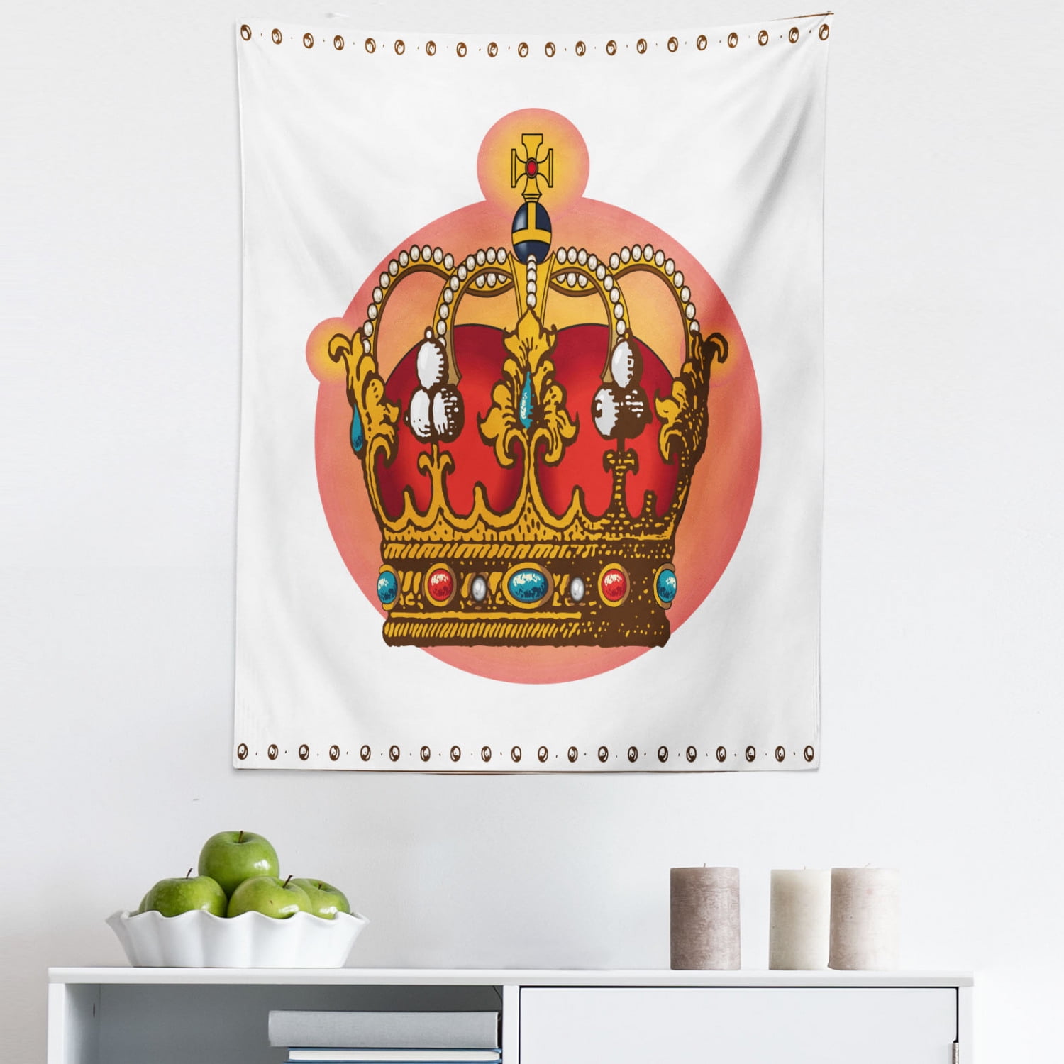 Queen Tapestry, Victorian Baroque Style Crown Design Coronet Adornments ...