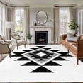 5x8 Washable Area Rug, Triangle Combination Pattern Non-Slip Large ...