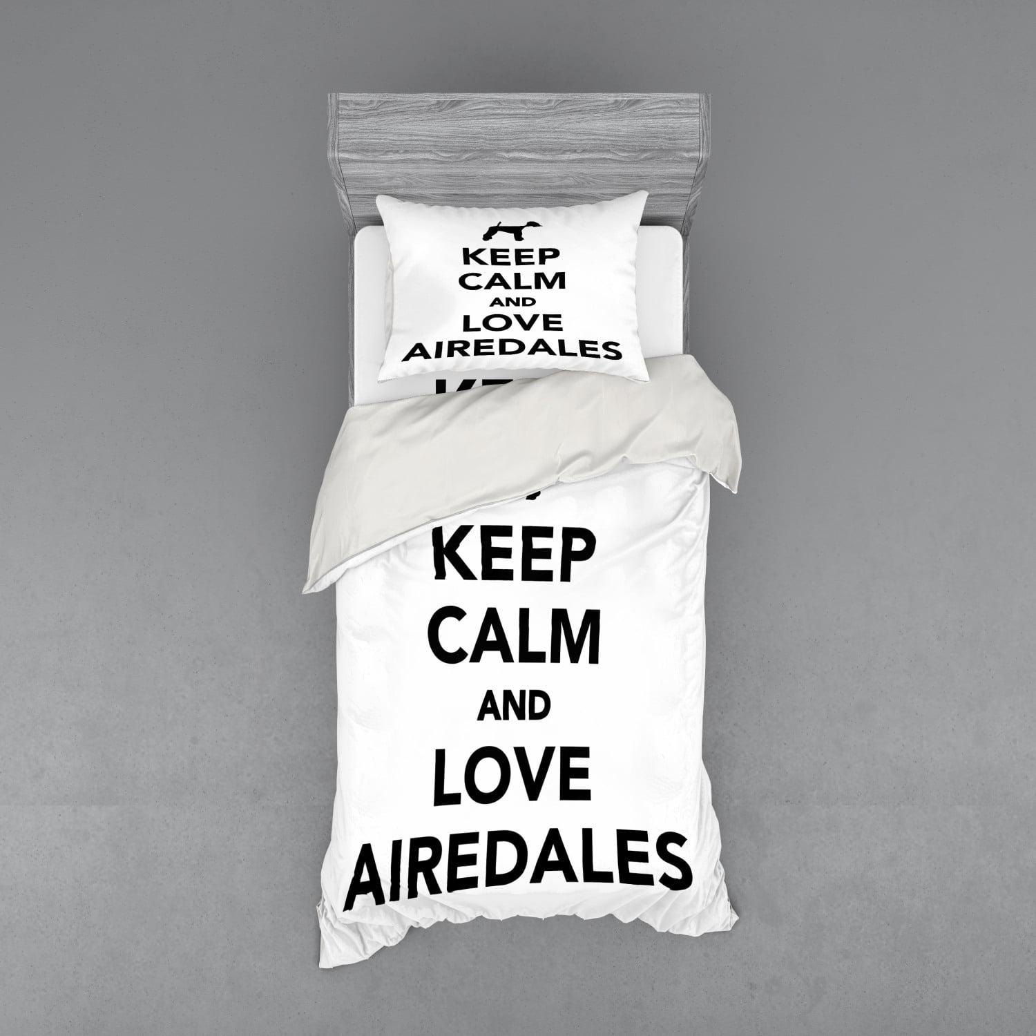 Saying Duvet Cover Set, Keep Calm and Love Airedales Dog Lover ...