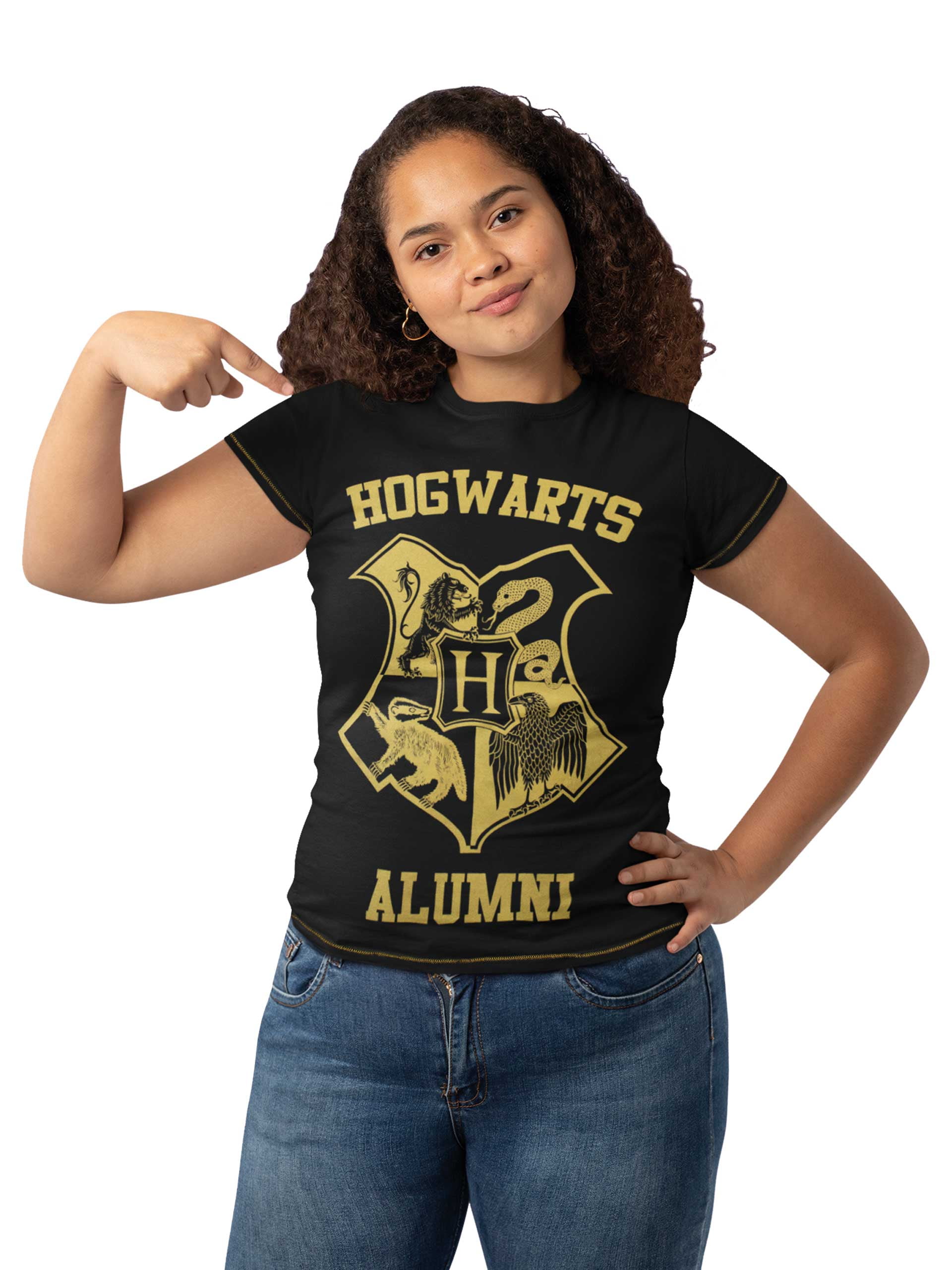 Harry Potter Womens Hogwarts T-Shirt Black Sizes S-XXL - Walmart.com