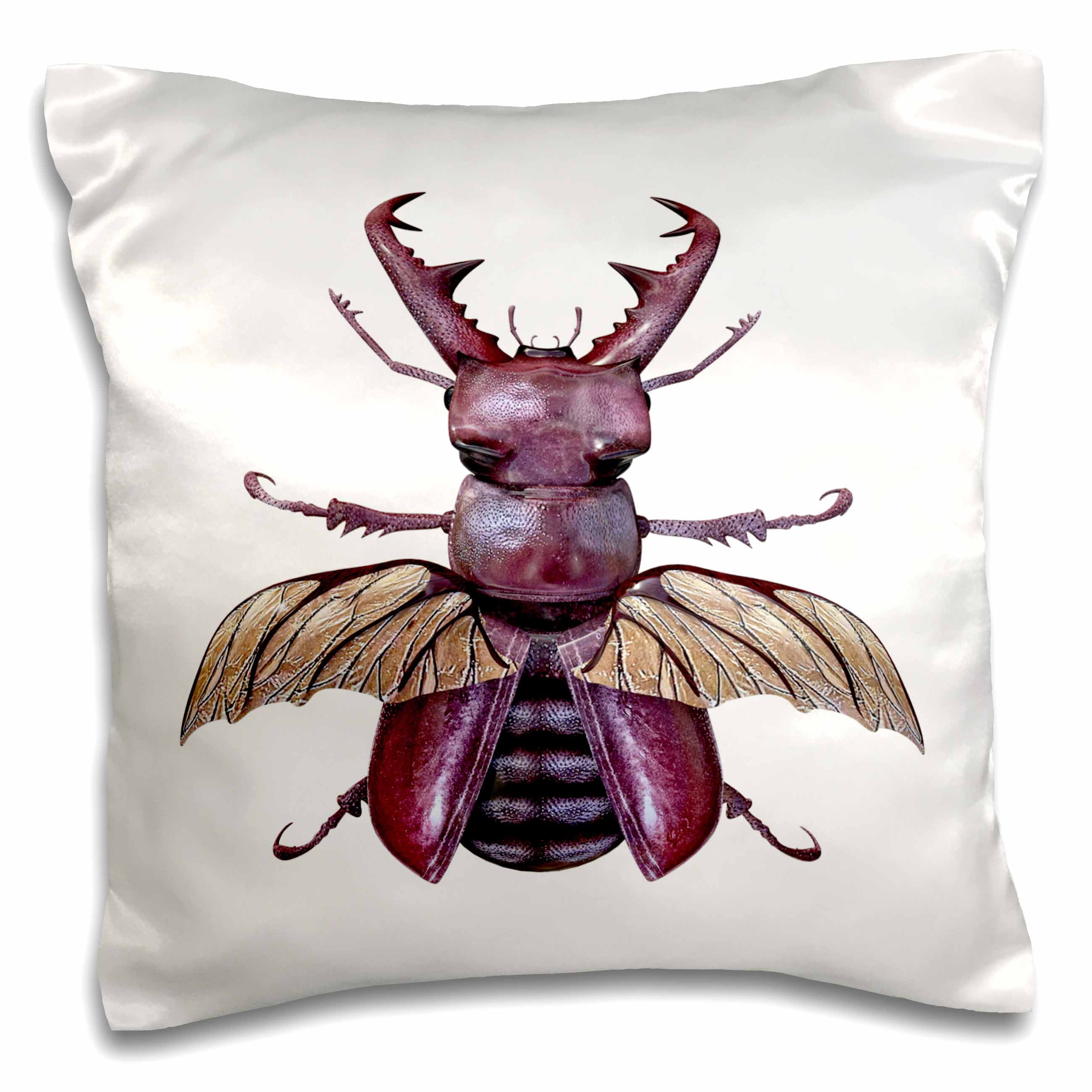 A Brown Stag Beetle with Wings Out 16x16 inch Pillow Case pc-239841-1 ...
