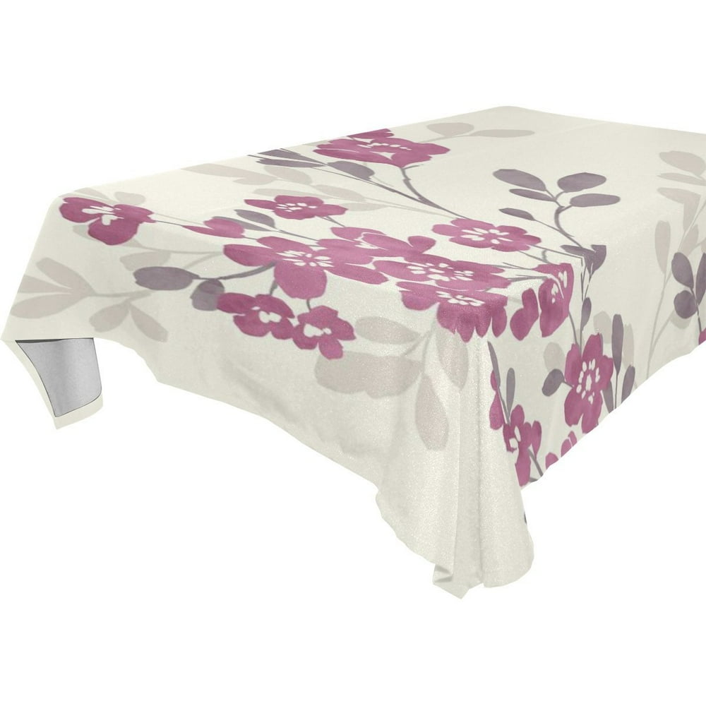 POPCreation Purple Floral Tablecloths Gray Table Cloth Top Decoration ...