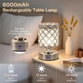 6000mAh Operated Lamp, Modern Cordless Table Lamp , Portable Bedside ...