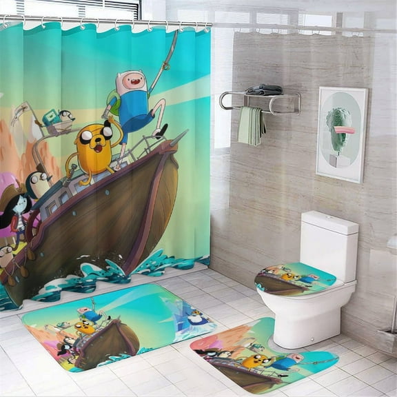 Adventure Time Jake The Dog Shower Curtain Set 4 Pcs, Bathroom Sets ...