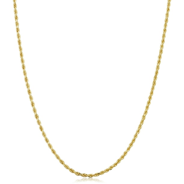 14k Yellow Gold Rope Chain Necklace (1.6mm 18 inch) - Walmart.com