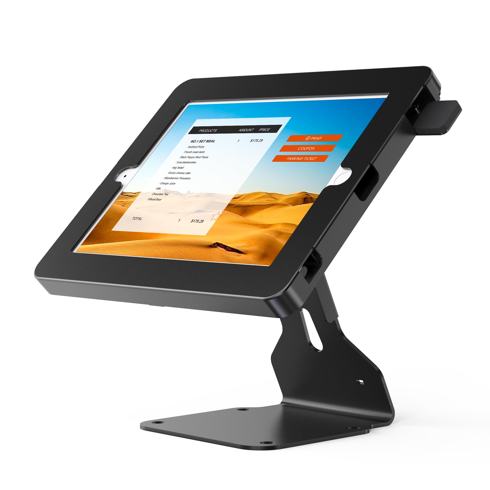 Beelta iPad Stand for Desk Heavy Metal Flip Lockable Rotate Swivel for ...