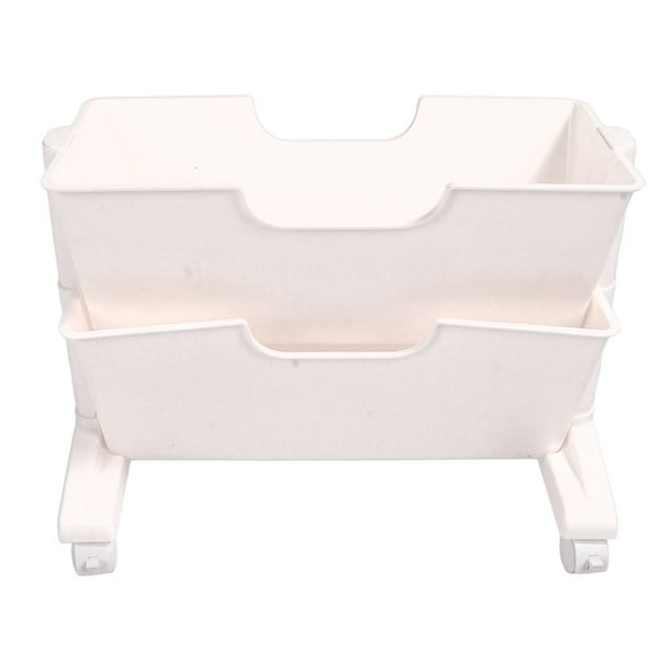 Organize Trolley Shelf,Double Layer Movable Deskside Removable Small ...