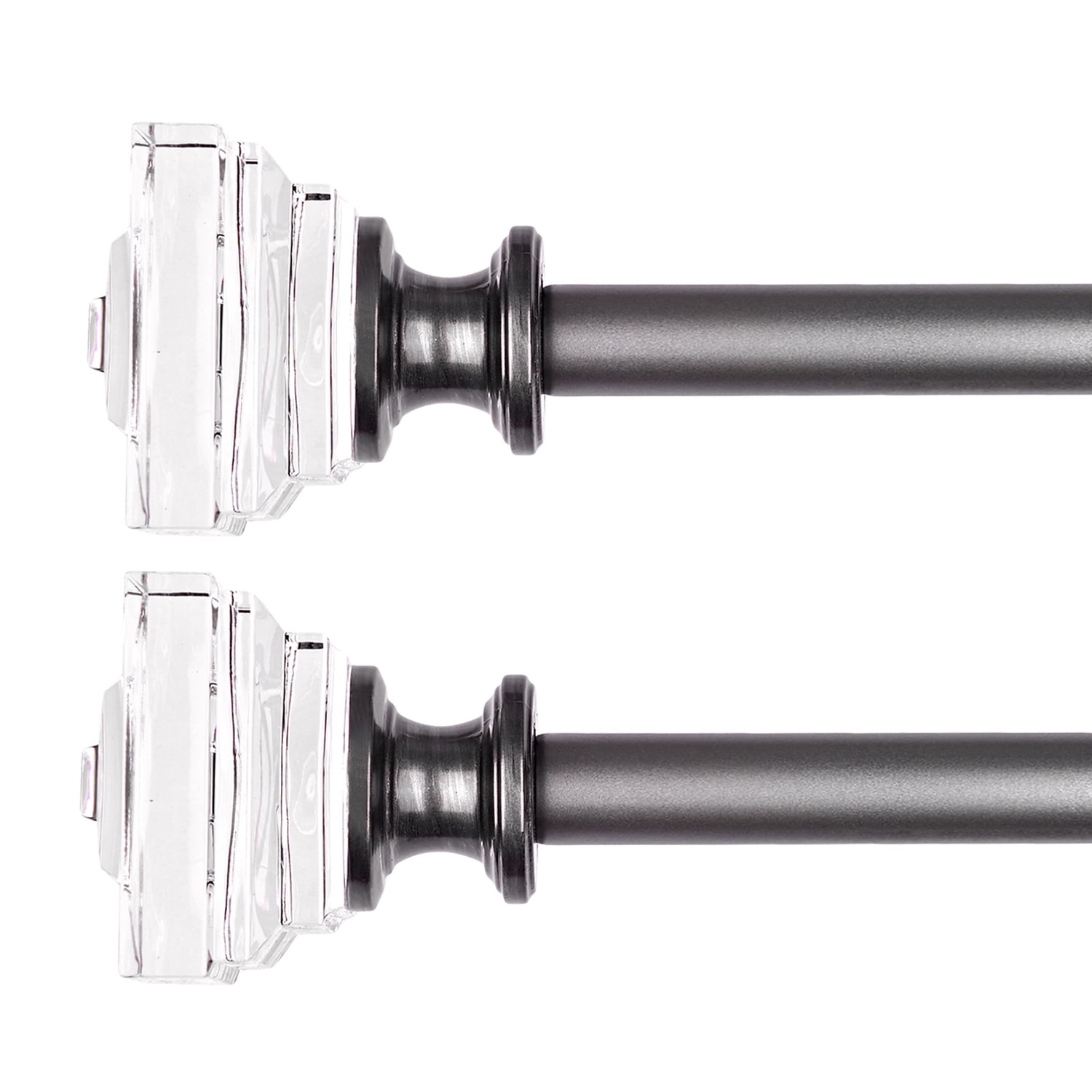 2 Pack 3/4" Diameter Standard Decorative Window Curtain Rod, Adjustable ...