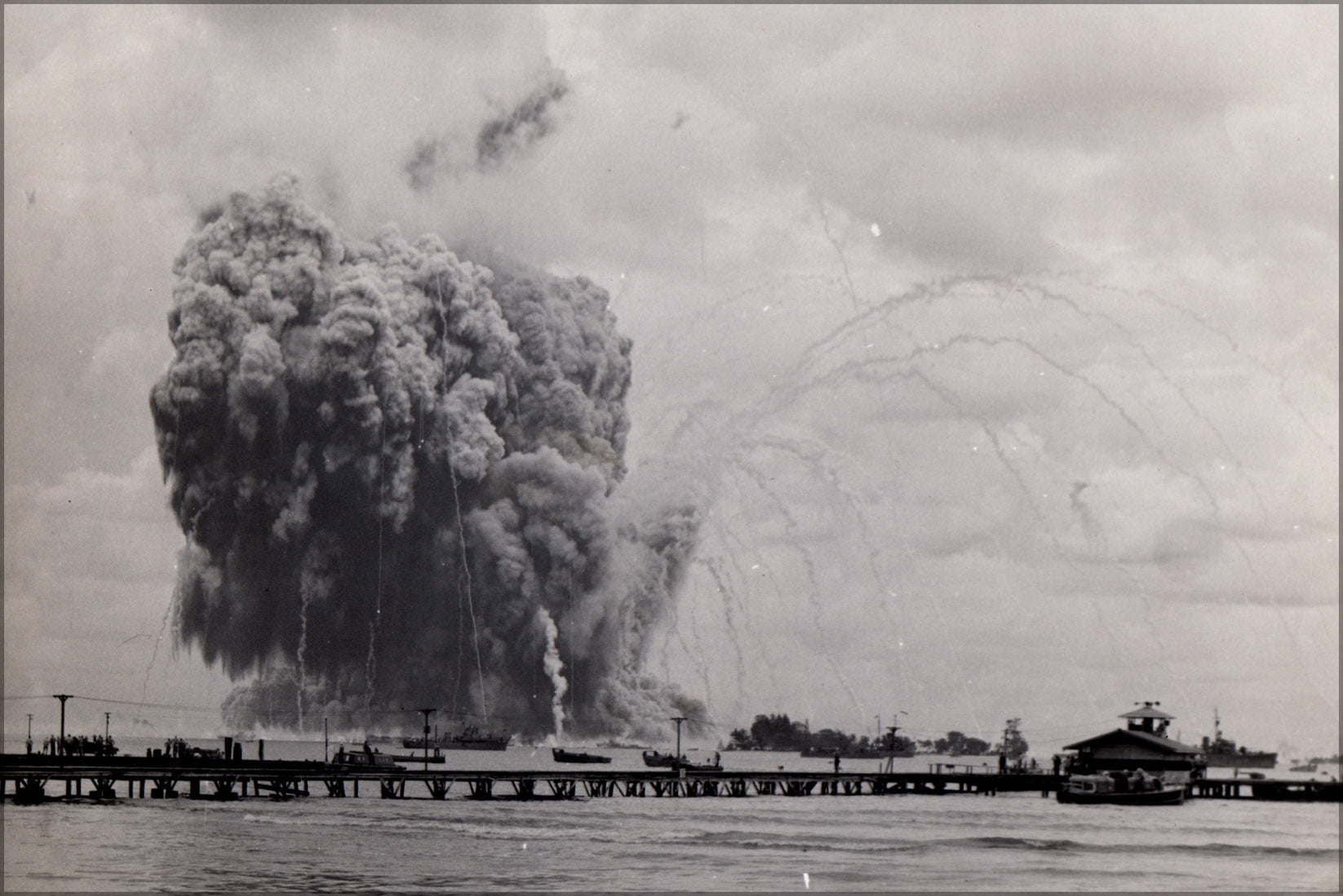 24"x36" Gallery Poster, The explosion of the USS Mount Hood (AE-11) in ...