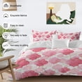 Abstract Pink Moroccan Lattice Queen Size Bed Set,Geometric Gradient ...