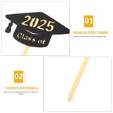 GOOHOCHY Elegant Black Plastic Cake Toppers for Graduation Season ...