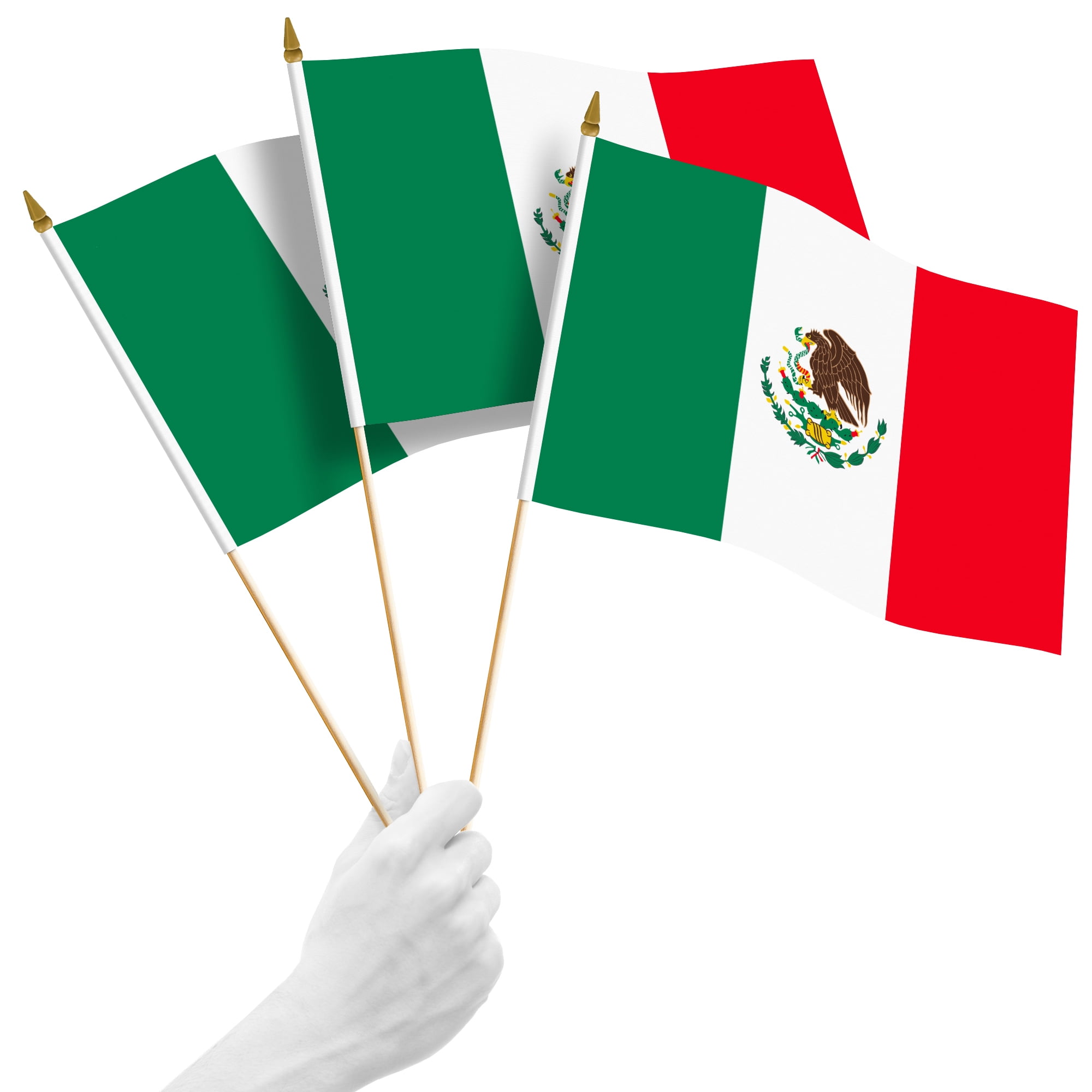 G128 24 Pack Handheld Mexico Mexican Stick Flags | 12x18 In | Printed ...