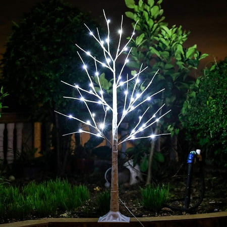 HHHC LED Birch Tree 4ft 48L LED Christmas Decorations Lighted Tree ...