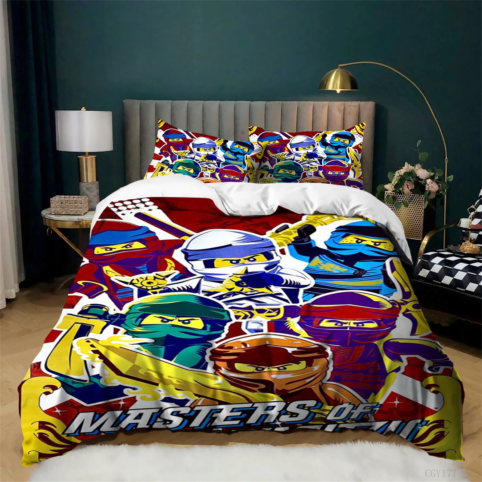 3 Pieces Ninjago Duvet Cover Set Soft Breathable Bedding Set for Kids ...