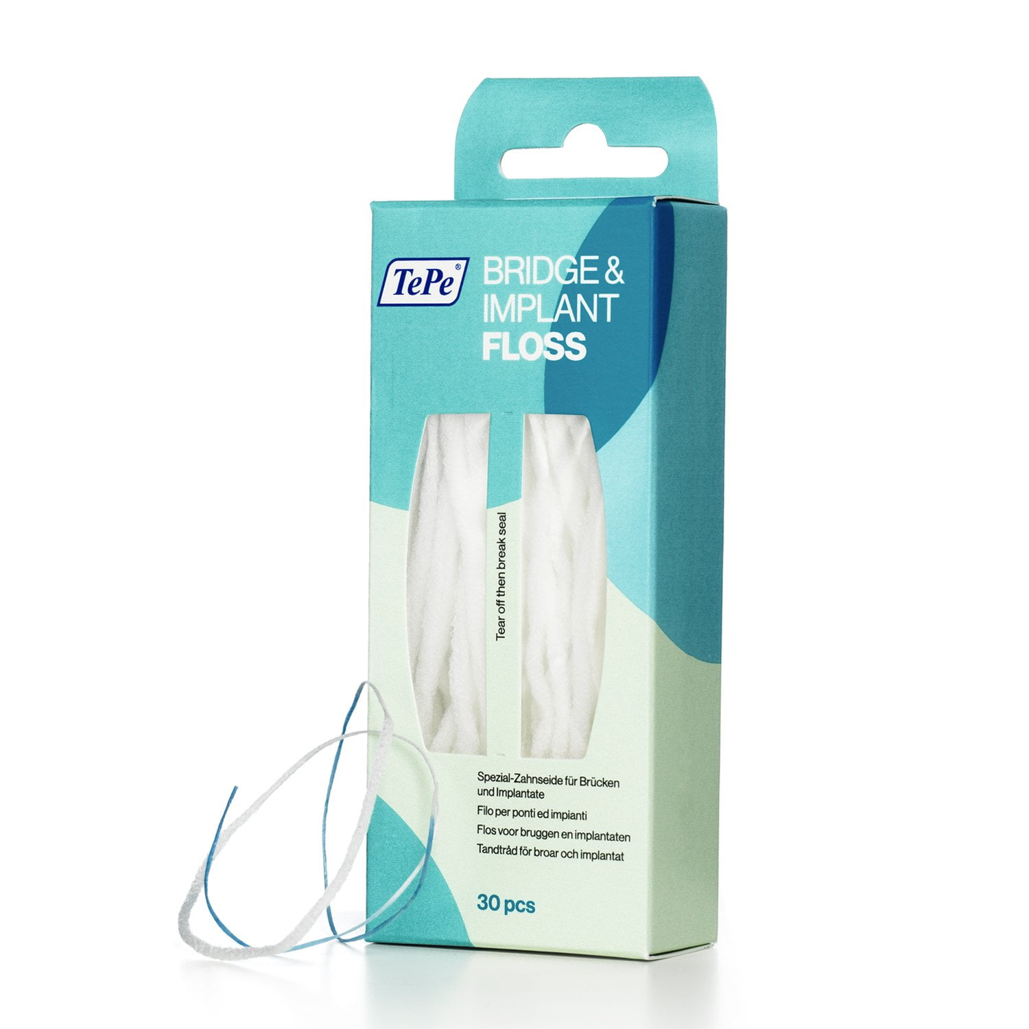 TEPE Bridge & Implant Dental Floss - Thick, Flexible with Stiff Ends ...