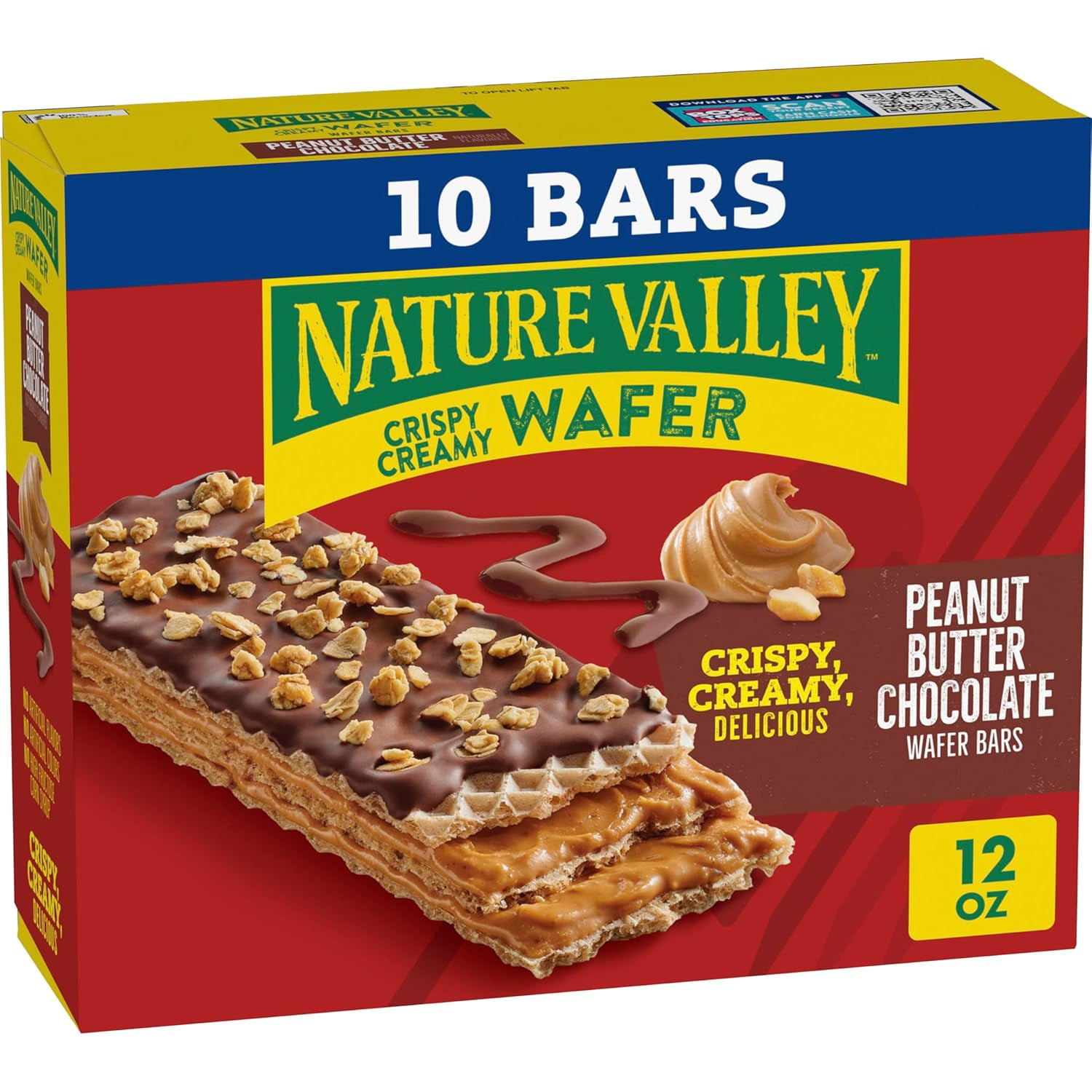 Wafer Bars, Peanut Butter Chocolate Flavored Snacks, 10 Bars, 13 OZ ...