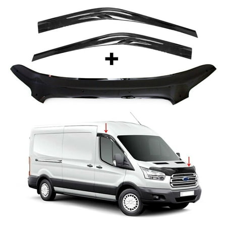For Ford Transit 2015-2019 Bug Shield Hood Deflector & Wind Deflector ...