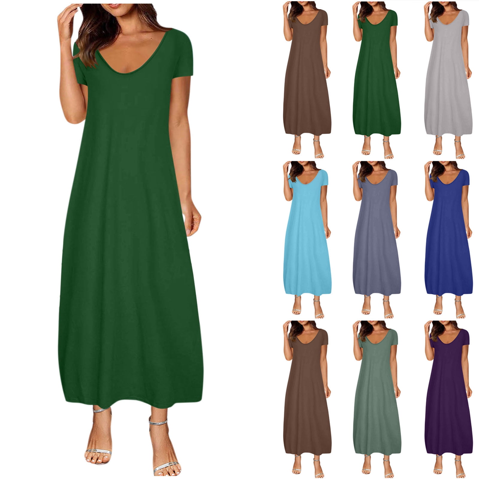 Click here for Meichang Maxi Dresses For Women With Pockets V Nec... prices