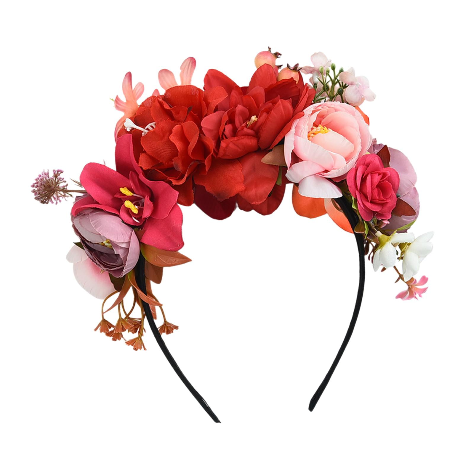 Diadema de flores de imitación, diadema con corona de flores para ...