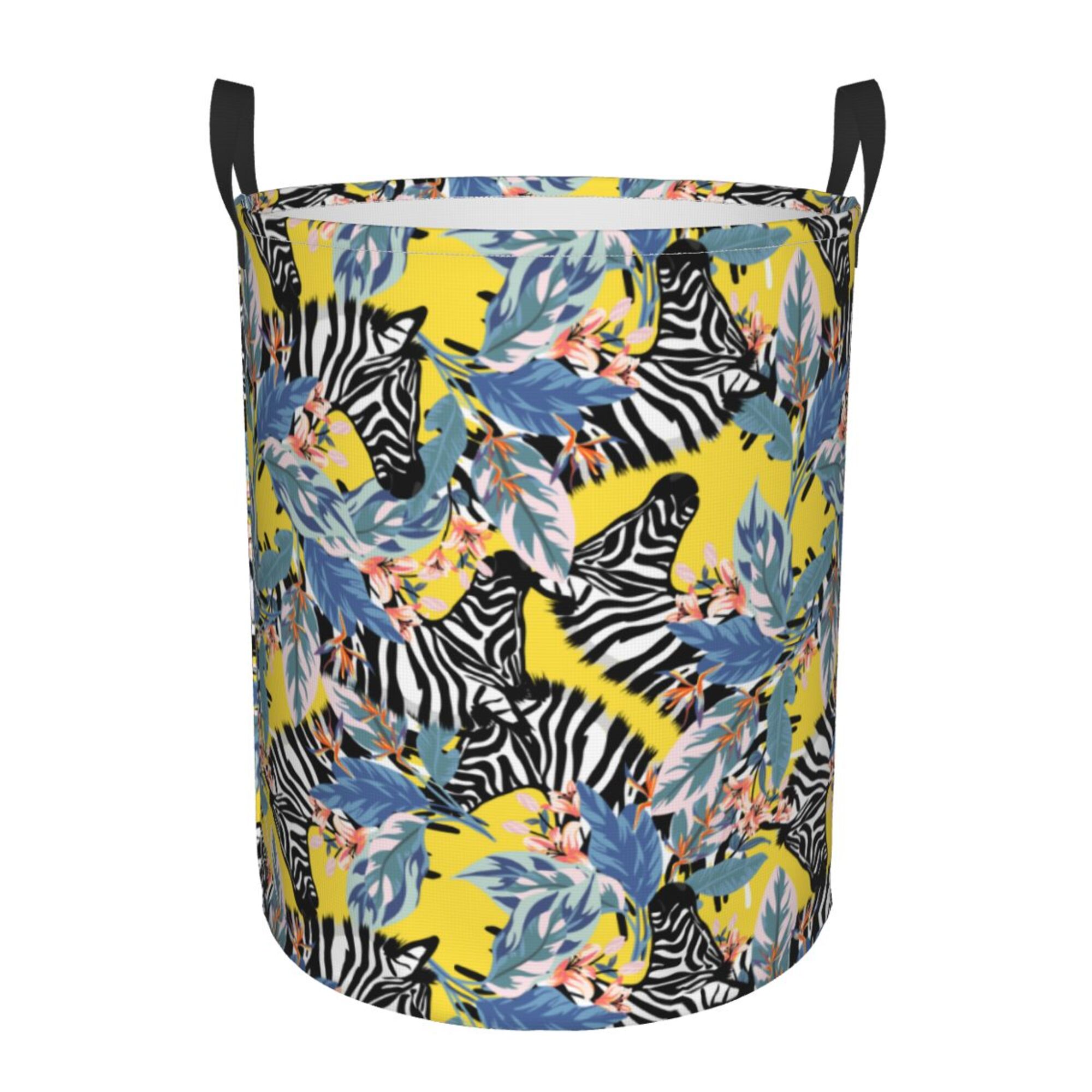 LNWH Laundry Basket, Tropical Zebra Plant Pattern Foldable Laundry ...