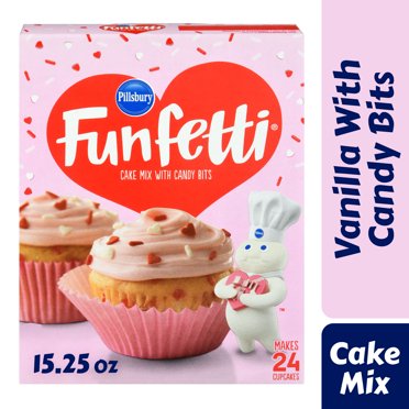 Pillsbury Funfetti Strawberry Cake Mix with Candy Bits, 15.25 Oz Box ...