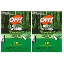 Off Deep Woods DEET Insect Repellent Wipes - 12 Individually Wrapped ...