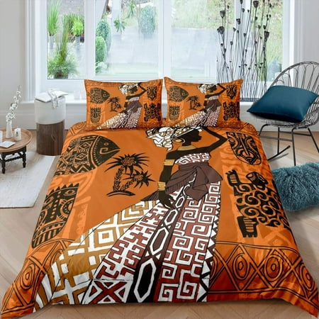 ZMLEVE Black Woman Duvet Cover Ethnic Afro African Bedding Set ...