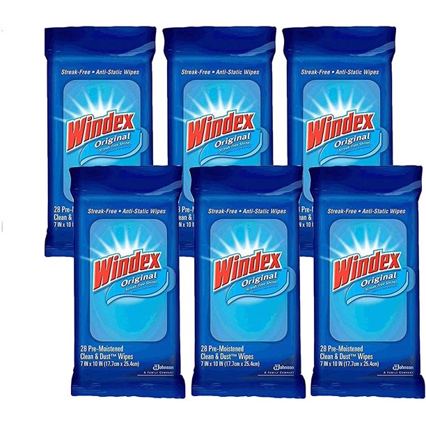 Windex 70232 Original Windex Glass & Surface Wipes 28 Count - Walmart.com
