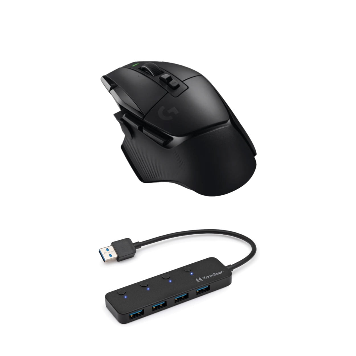 Logitech G502 X Lightspeed Wireless Gaming Mouse (Black) with 4-Port ...