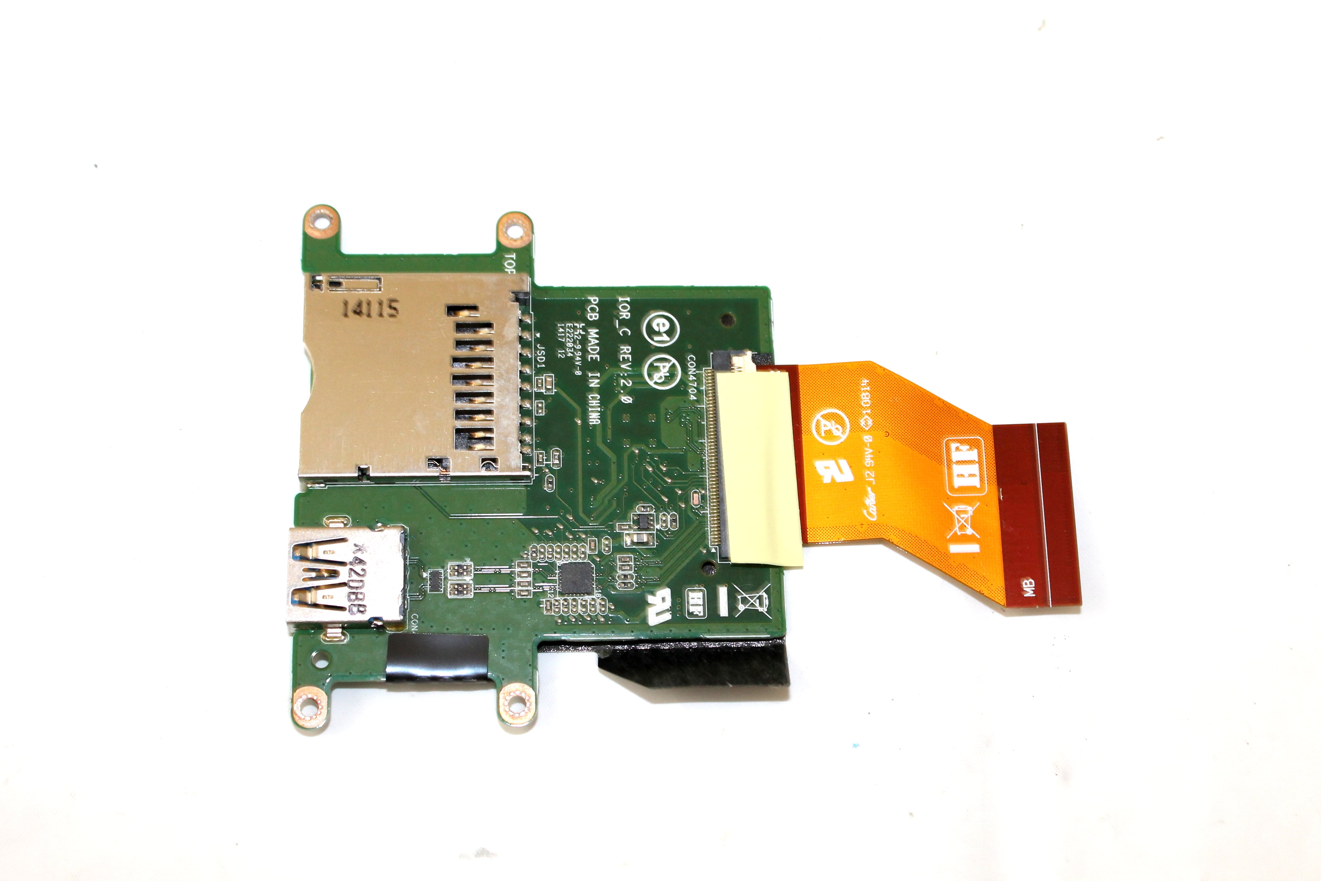 MD1P8 Dell Latitude 14 Rugged Extreme 7204 USB SD Card Reader Board ...