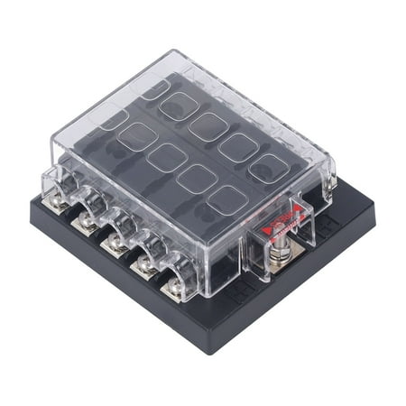 Waterproof Fuse Box,10 Way Fuse Block Automotive Fuse Holder Auto ...