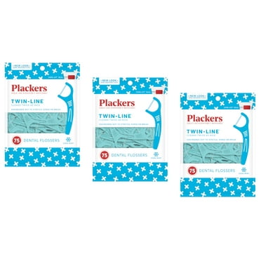 Plackers Twin-Line Dental Floss Picks, Dual Action Flossing System ...
