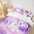 Aikeke Cartoon Unicorn Duvet Cover King, Magical Floral Horse King ...