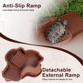 Turtle Water Dish with Ramp, Reptile Water Pool Basking Platform Leaf ...